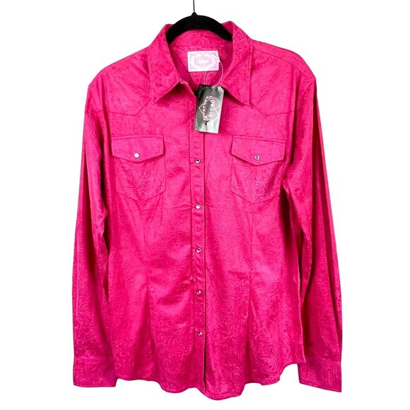 Cowgirl Hardware | Tops | Cowgirl Hardware Western Shirt Long Sleeve Crystal Snaps Fuchsia Pink ...